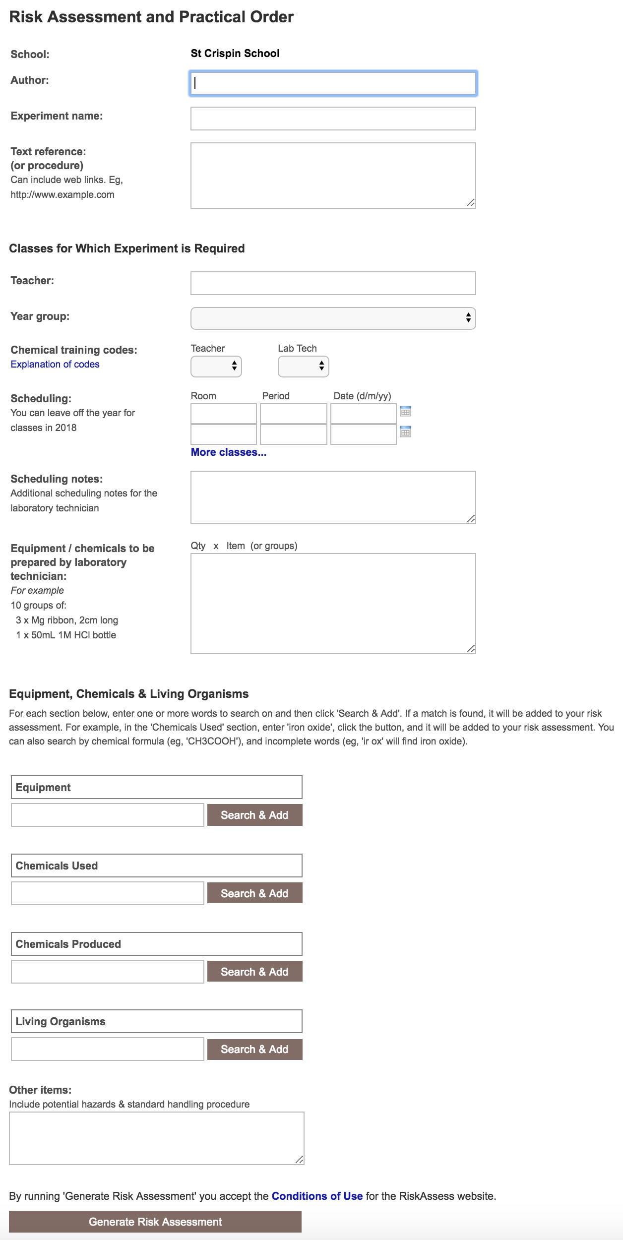 RiskAssess - Risk Assessments for New Zealand Schools