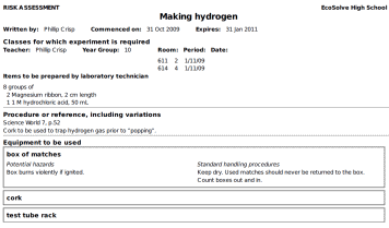 RiskAssess - Risk Assessments for New Zealand Schools